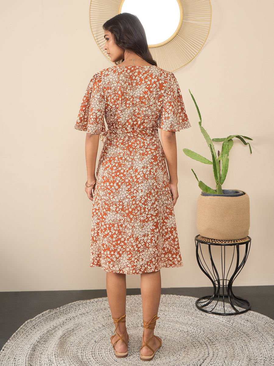 StyleStone Women's Polyester Wrap Dress – Stylestone