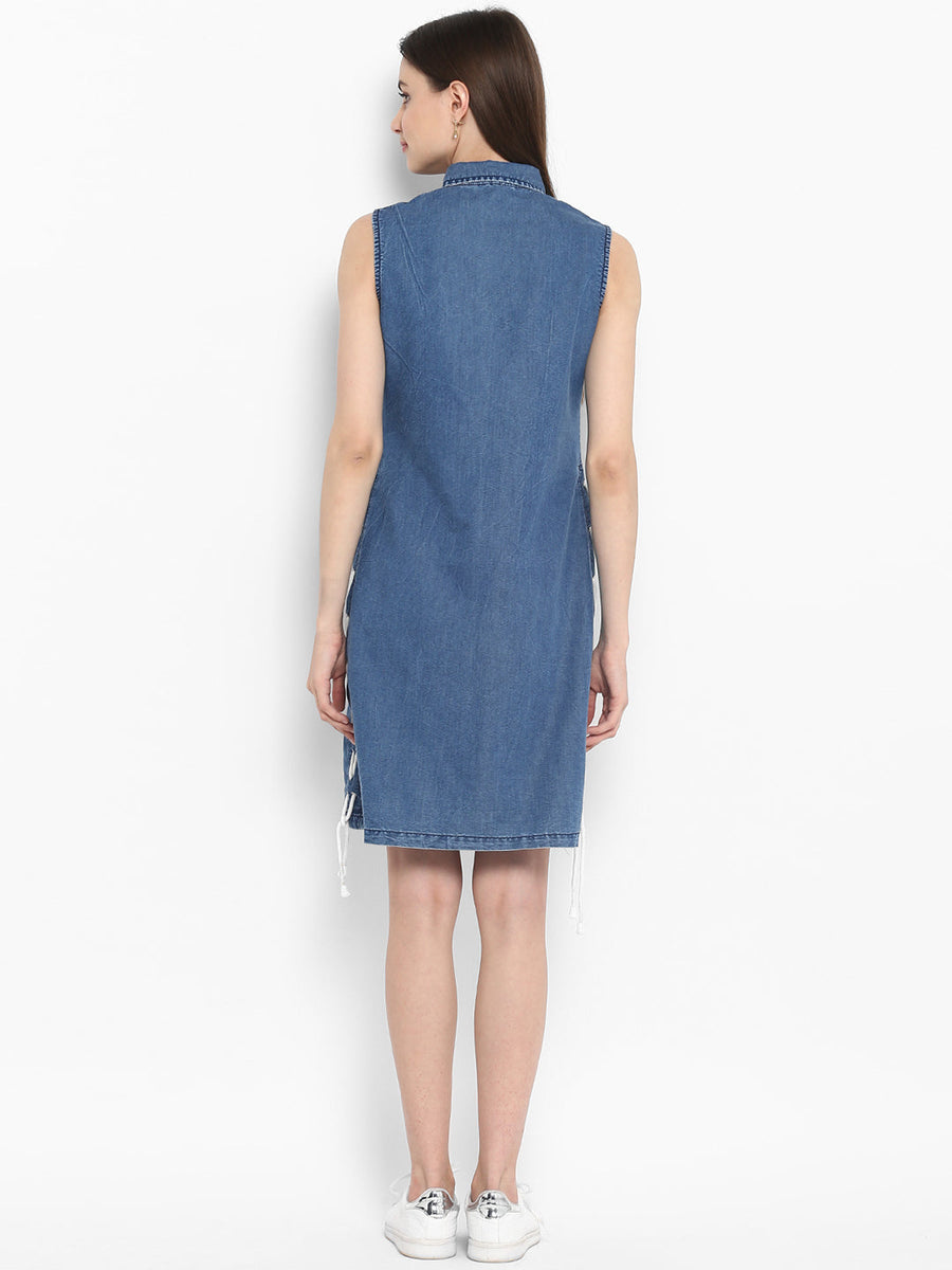 Women's Denim Dress with White Draw String Insert – Stylestone