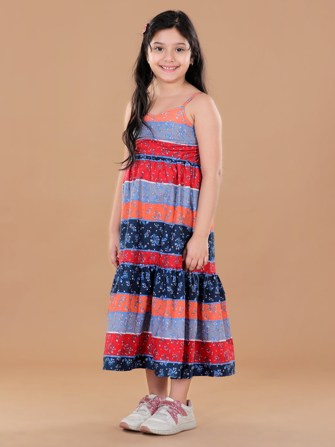 Girls Cotton Multi Coloured Maxi Dress – Stylestone